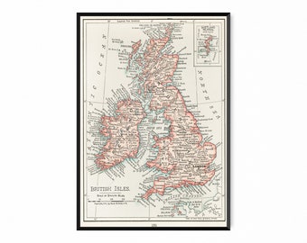 Map of Great Britain UK Large Poster Art Print Gift A0 A1 A2 A3 A4 A5 ...
