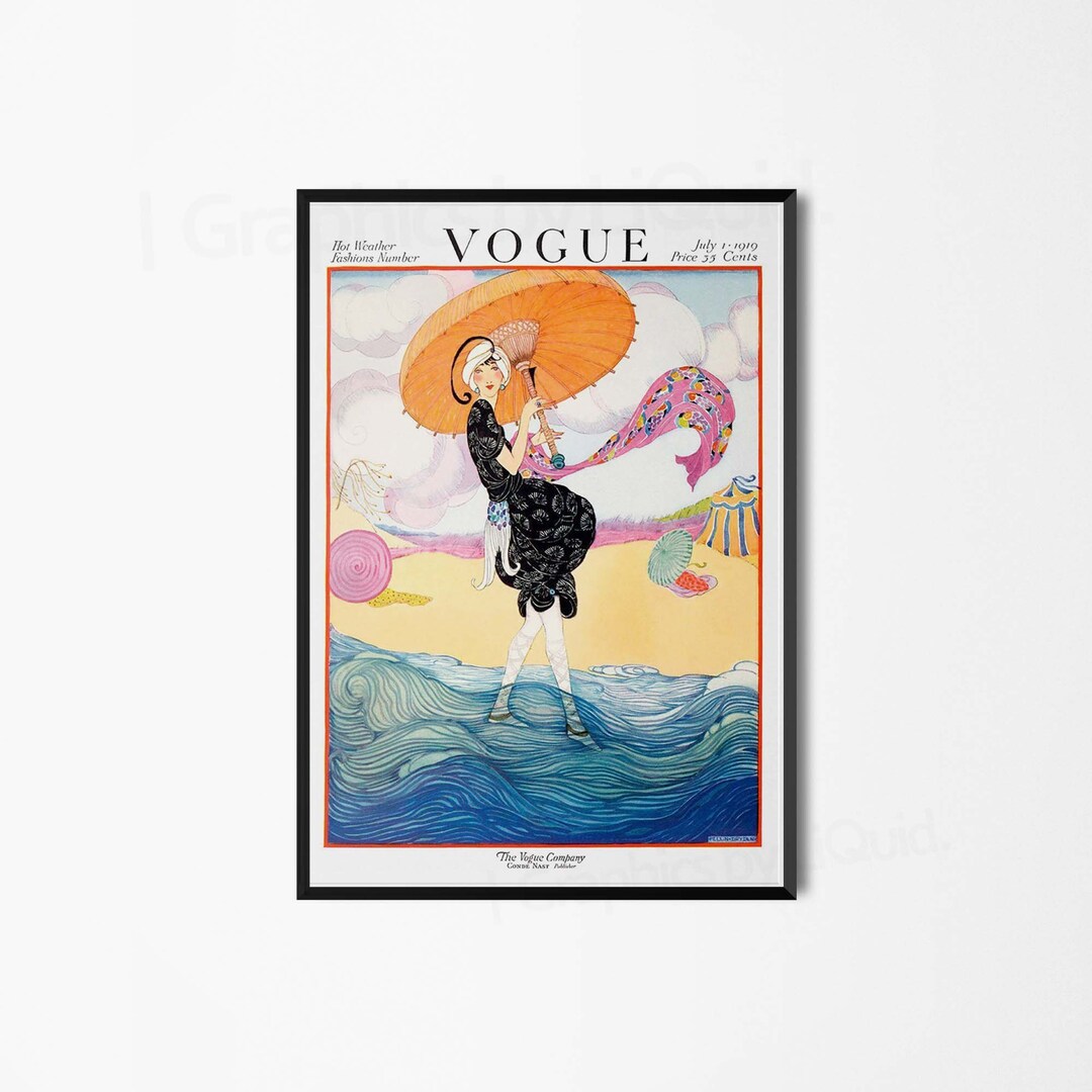 Vintage July Magazine Cover 1919 1900's 1920's 1930's Art Deco Classy ...