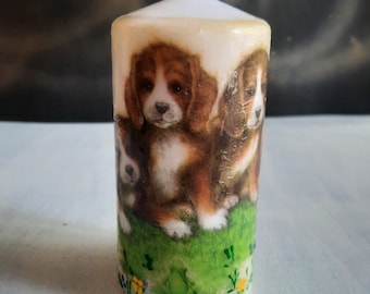 LED Candle red Robin Bird 3D Effect Wax Pillar Candle Gift Handmade ...