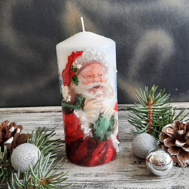 Santa Candles - Etsy