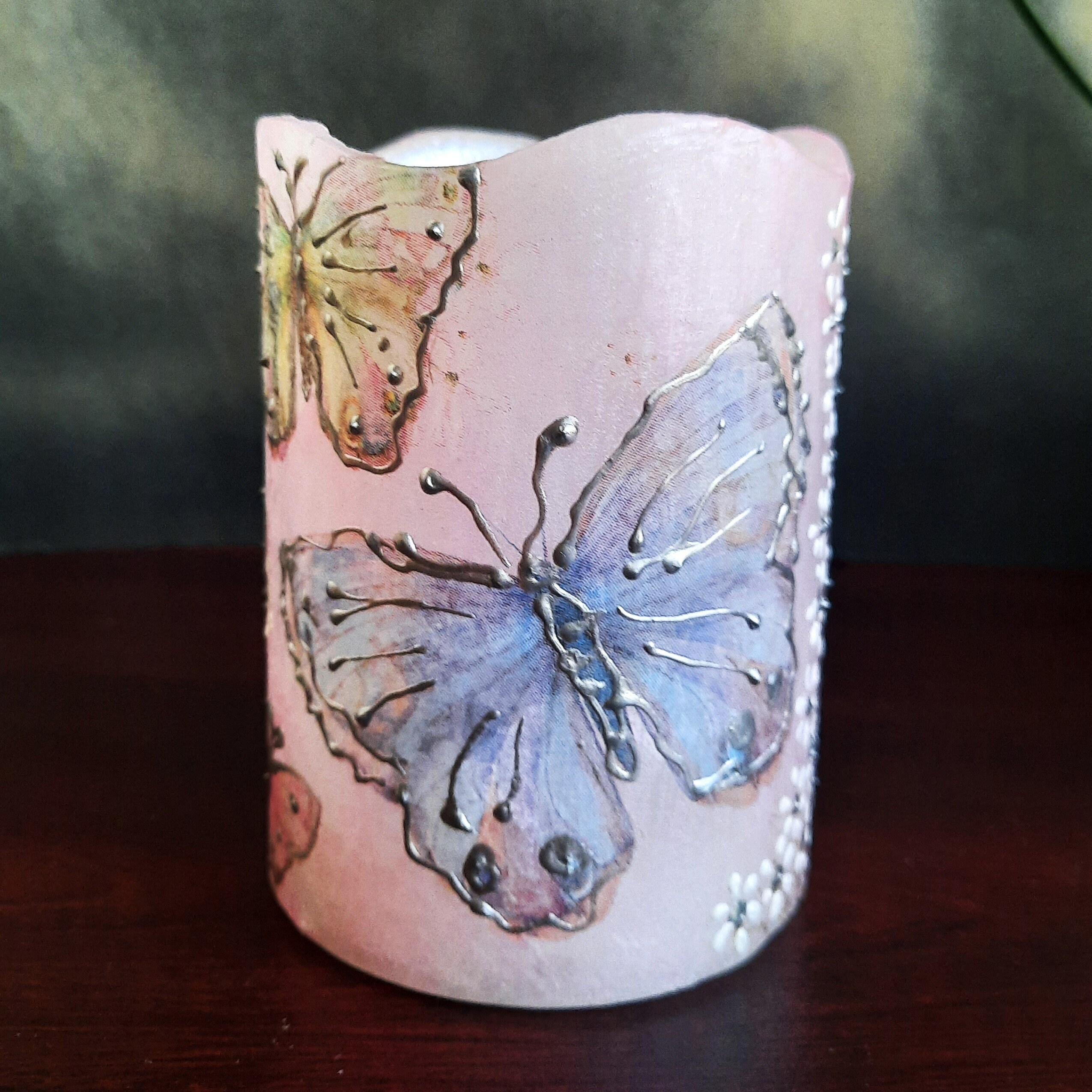 LED Candle Butterflies. Flameless Candle With Wild Butterflies. Spring ...