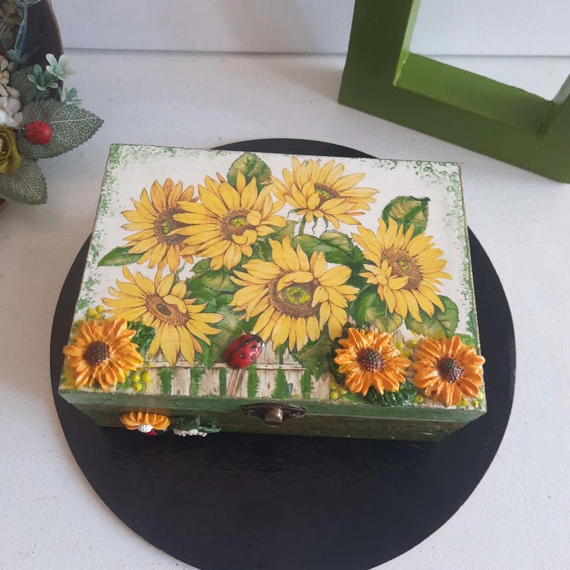 Sunflower Card Box - Etsy