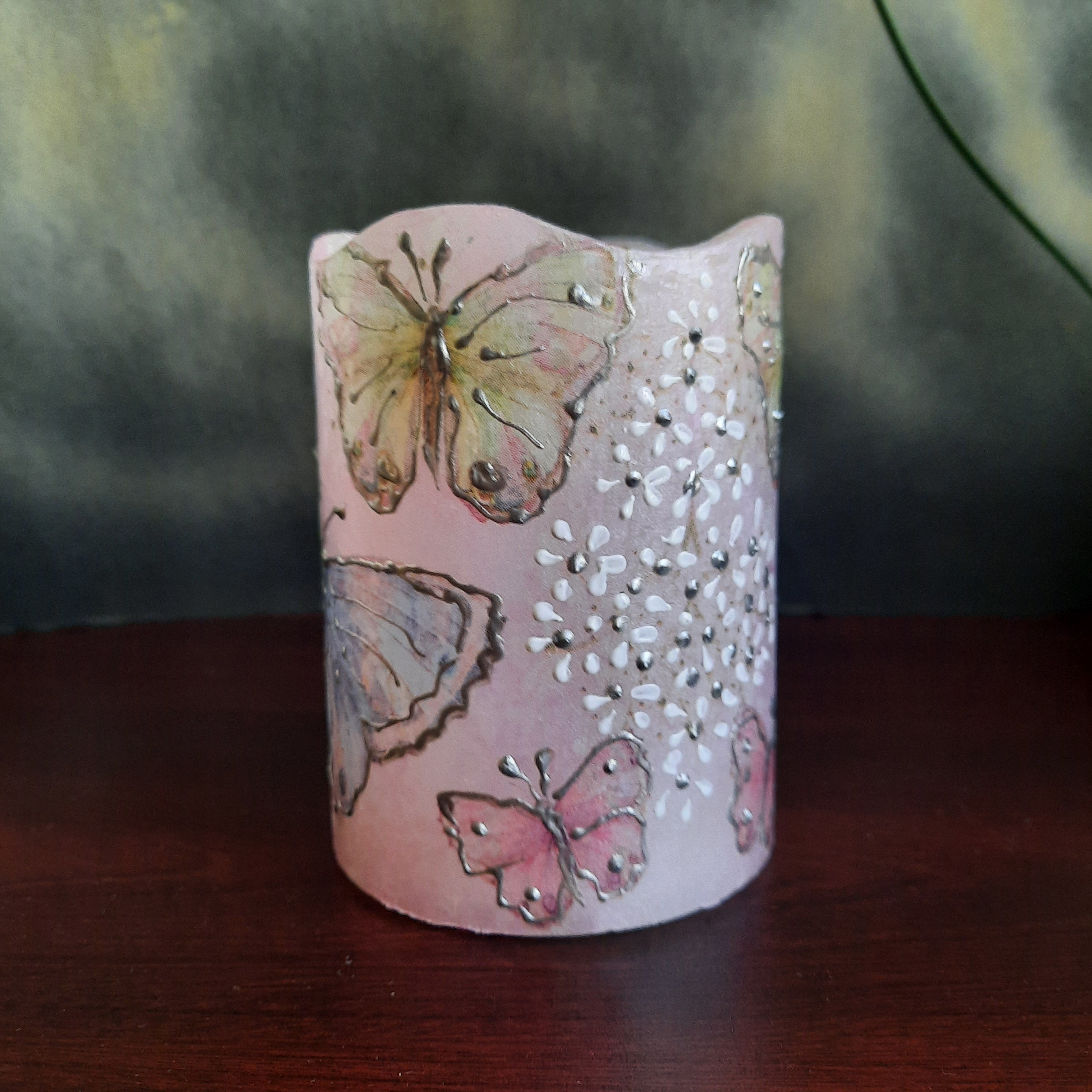 LED Candle Butterflies. Flameless Candle With Wild Butterflies. Spring ...