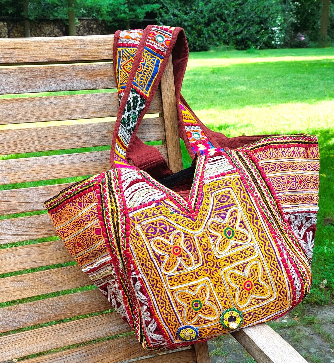 Vintage Banjara Tribal Indian Shoulder Bag Handwork Embroidery Mirror ...