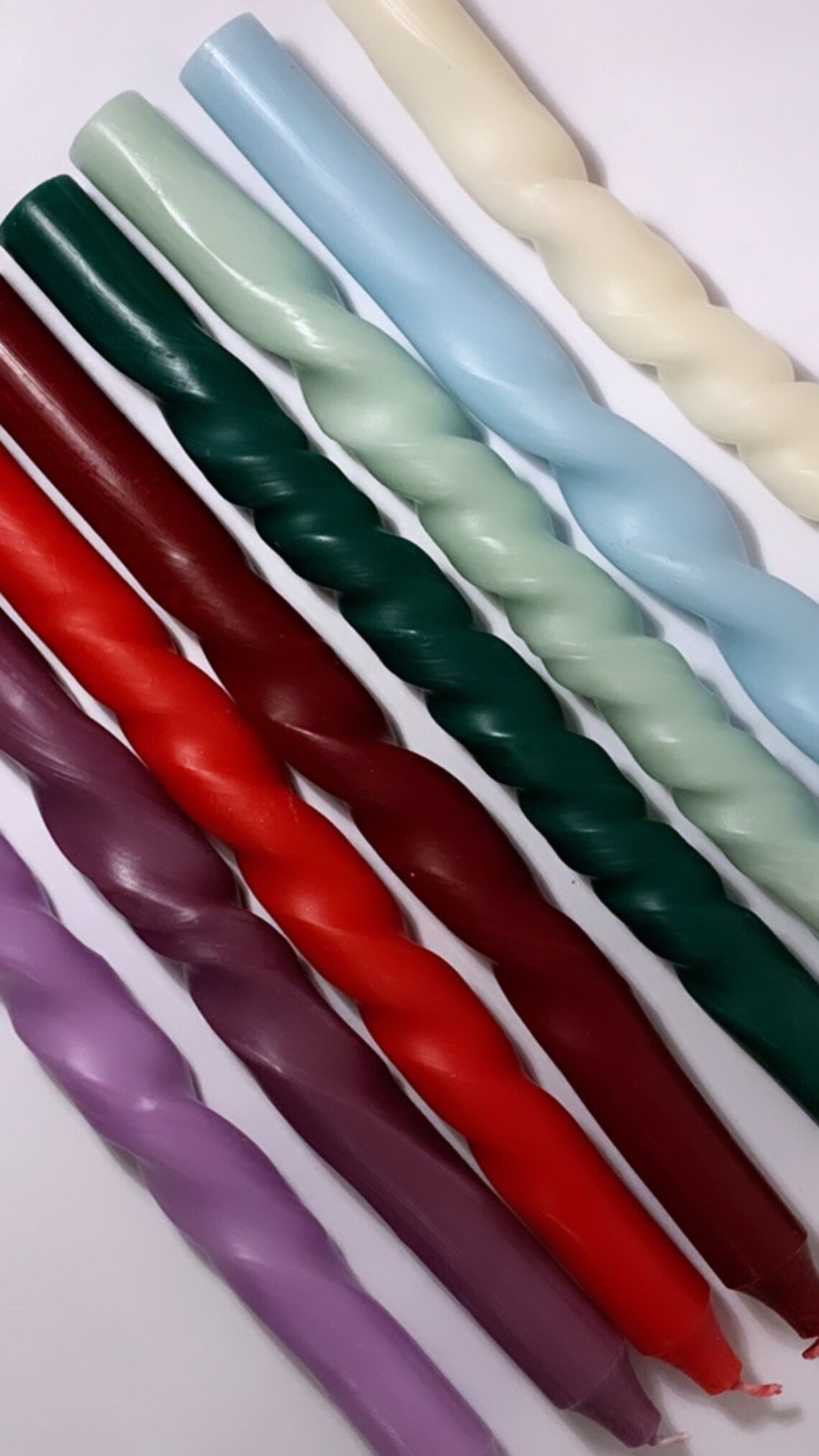 Long Handmade Spiral Candles Twist Candles Handmade Dinner - Etsy