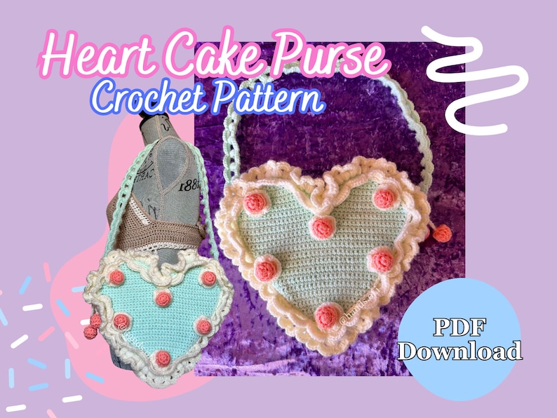 Heart Cake Purse Crochet Pattern Heart Cake Bag Crochet - Etsy