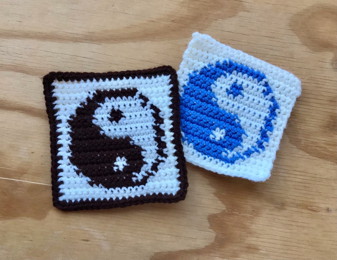 Yin Yang Square Crochet Pattern, Yin Yang Crochet Tapestry Graph ...