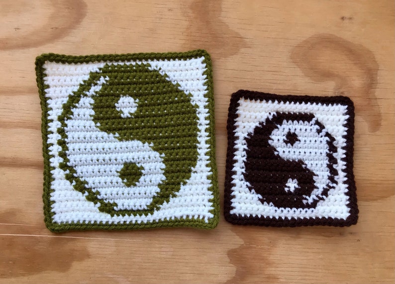 Yin Yang Square Crochet Pattern, Yin Yang Crochet Tapestry Graph ...