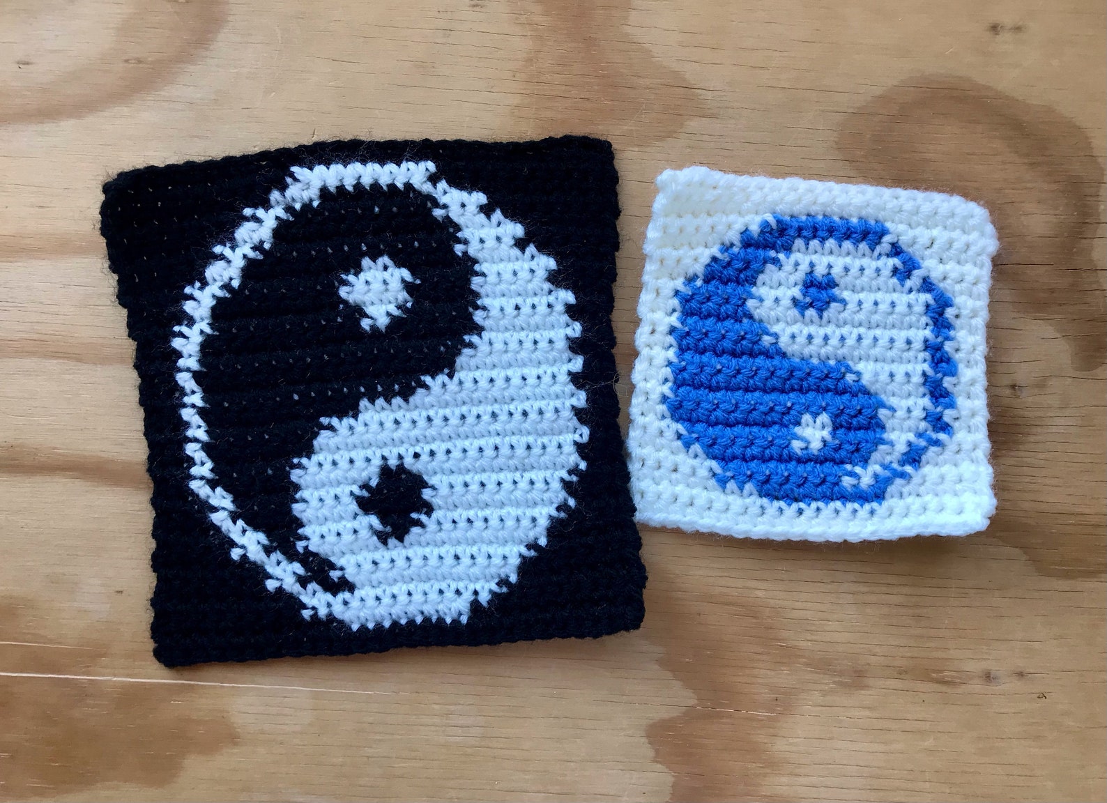 Yin Yang Square Crochet Pattern, Yin Yang Crochet Tapestry Graph ...
