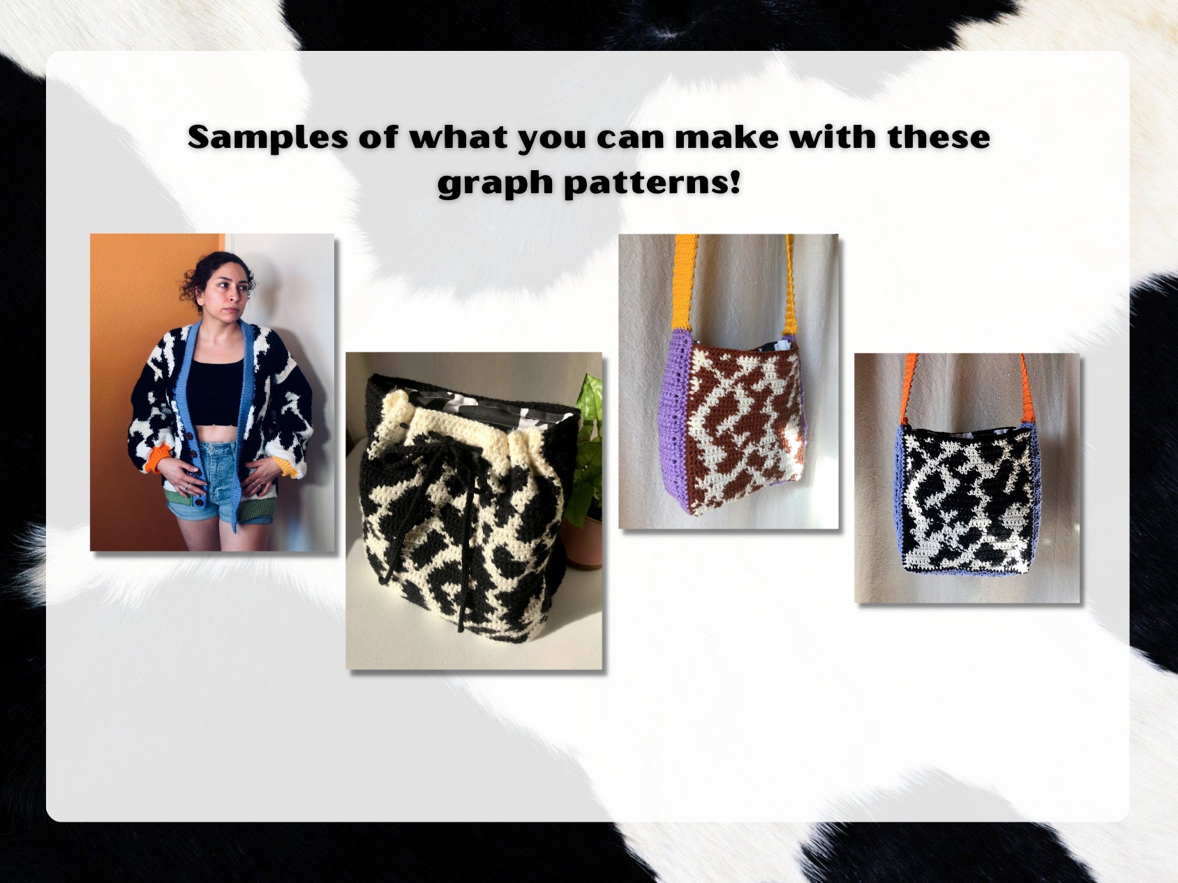 Cow Print Crochet Pattern PDF Download, Cow Print Crochet Tapestry ...