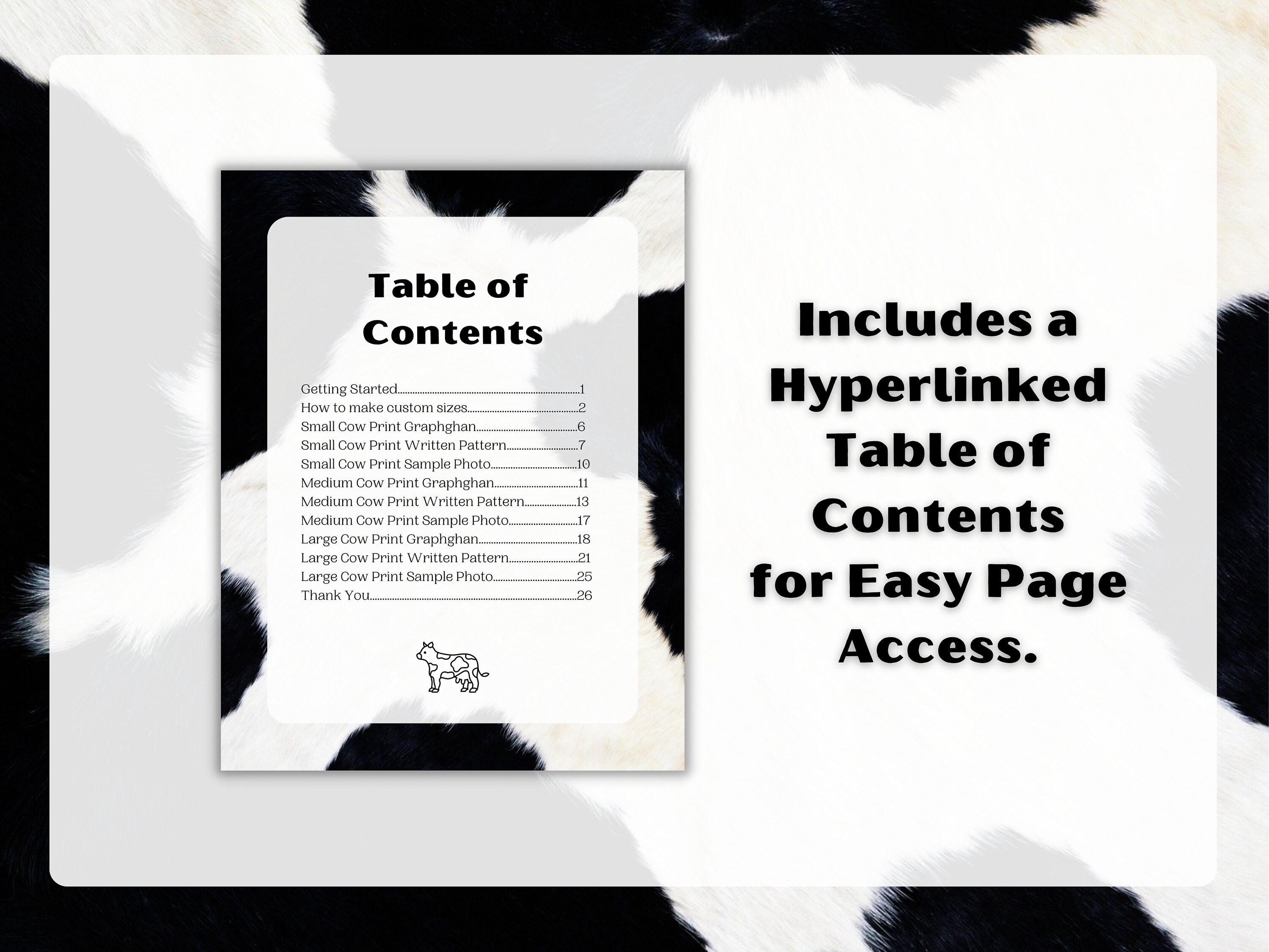 Cow Print Crochet Pattern PDF Download, Cow Print Crochet Tapestry ...