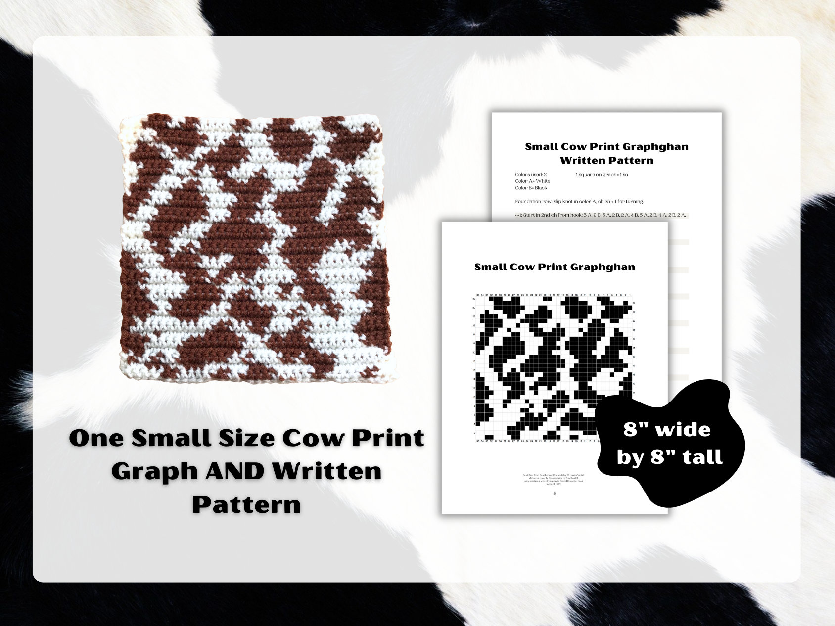 Cow Print Crochet Pattern PDF Download, Cow Print Crochet Tapestry ...