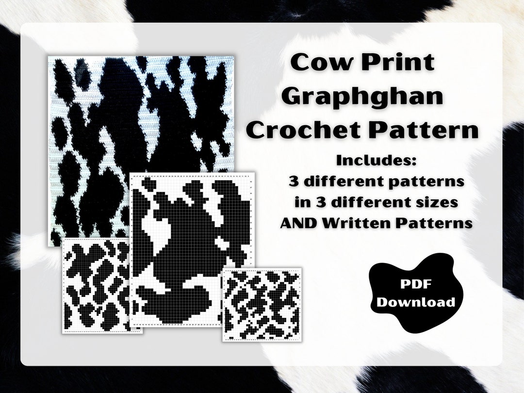 Cow Print Crochet Pattern PDF Download Cow Print Graphghan - Etsy