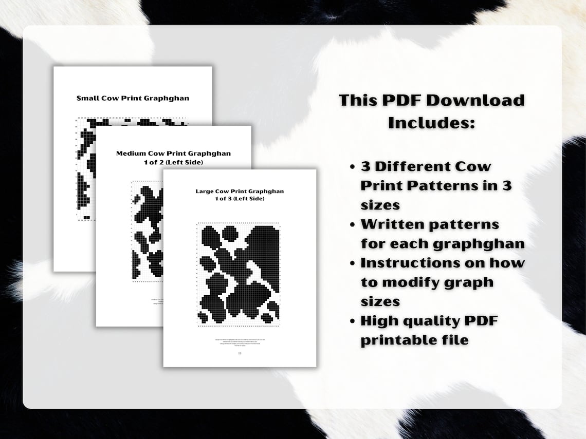 Cow Print Crochet Pattern PDF Download, Cow Print Crochet Tapestry ...