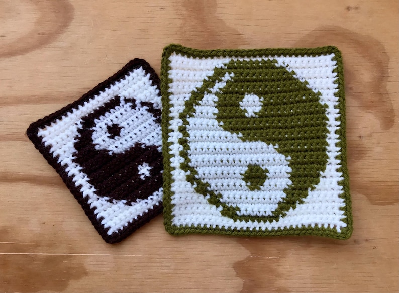 Yin Yang Square Crochet Pattern, Yin Yang Crochet Tapestry Graph ...