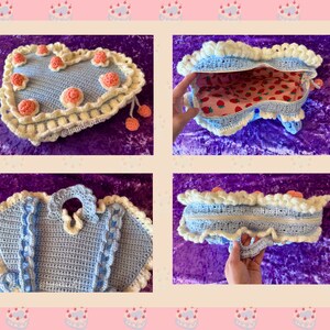 Heart Cake Backpack Crochet Pattern, Crochet Backpack Pattern, Heart ...