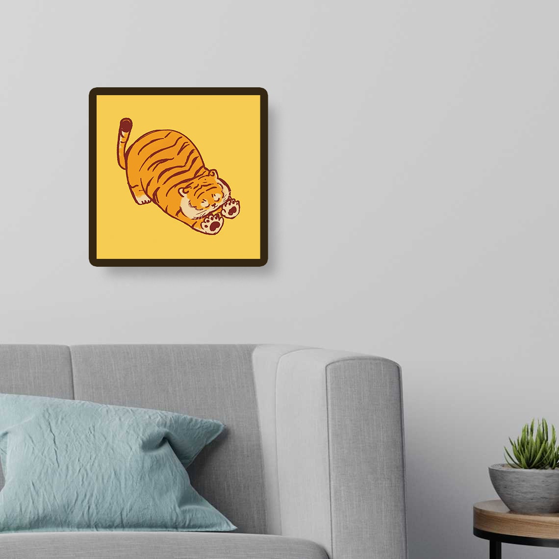 Big Stretch Fat Tiger Art Print - Etsy