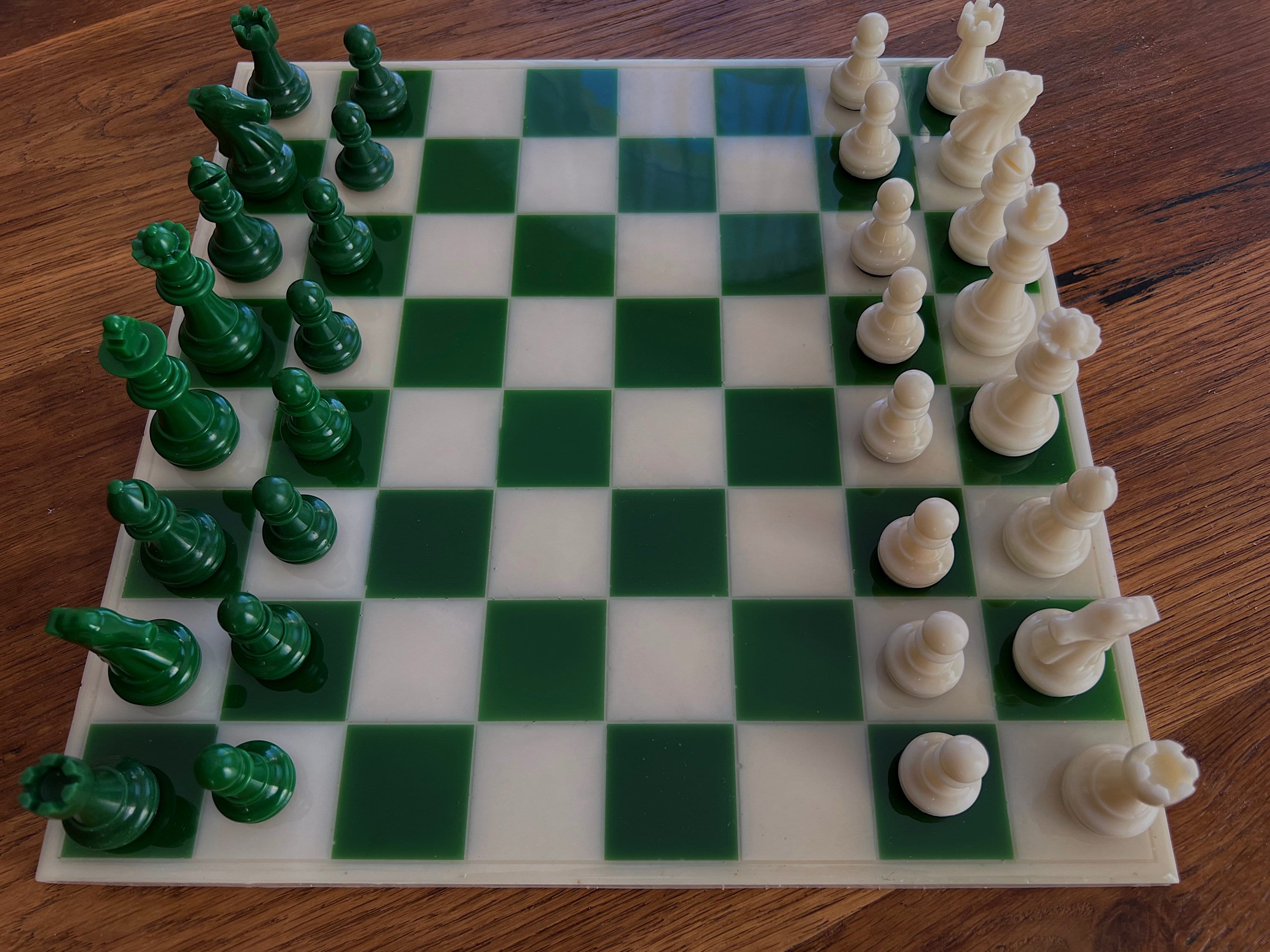 Handmade Chess Set, Resin Chess, Handmade Epoxy Chessboard, Green and ...