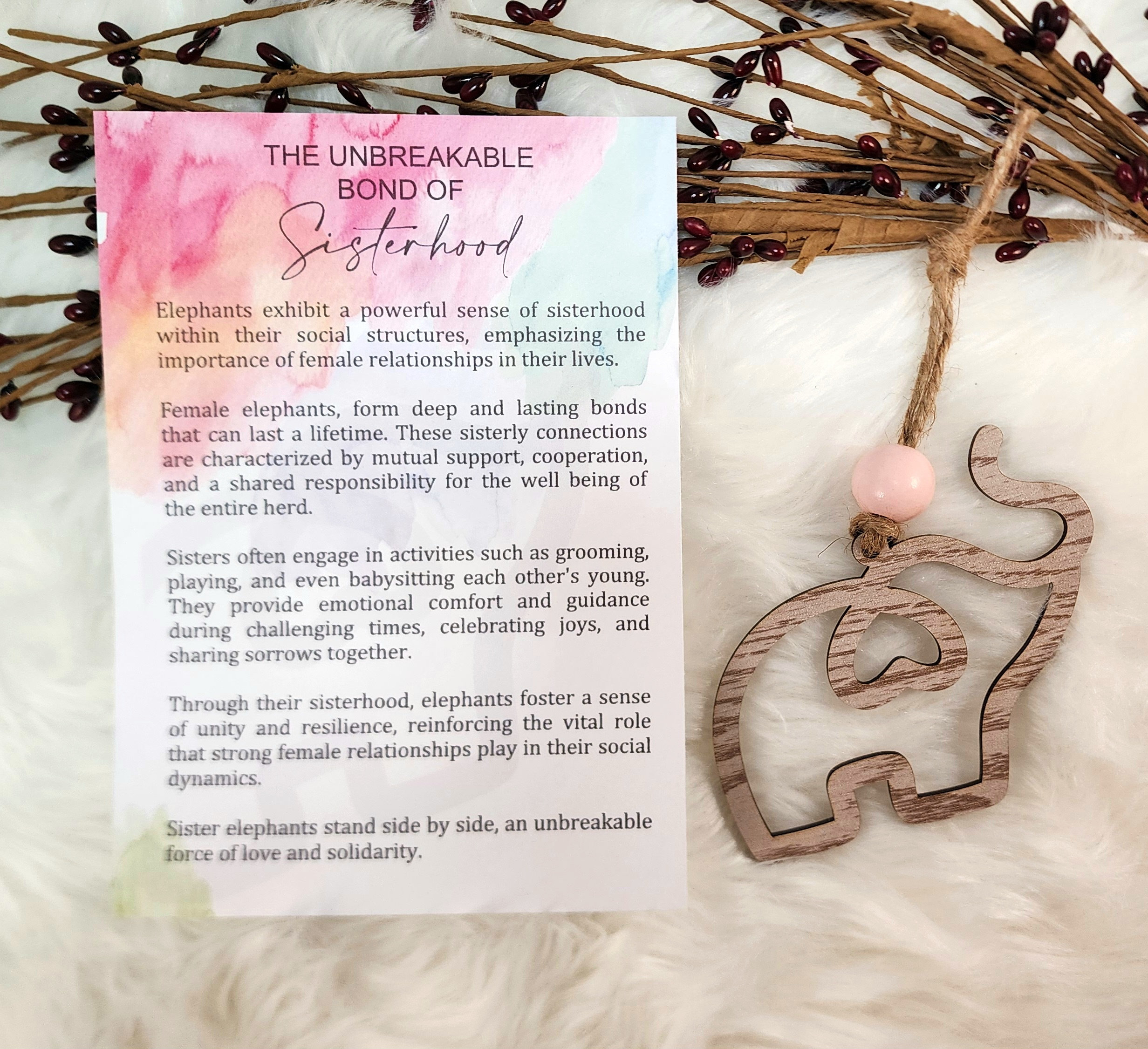 Unbreakable Bond of Sisterhood, Elephant Ornament, Friendship Gift, Car ...