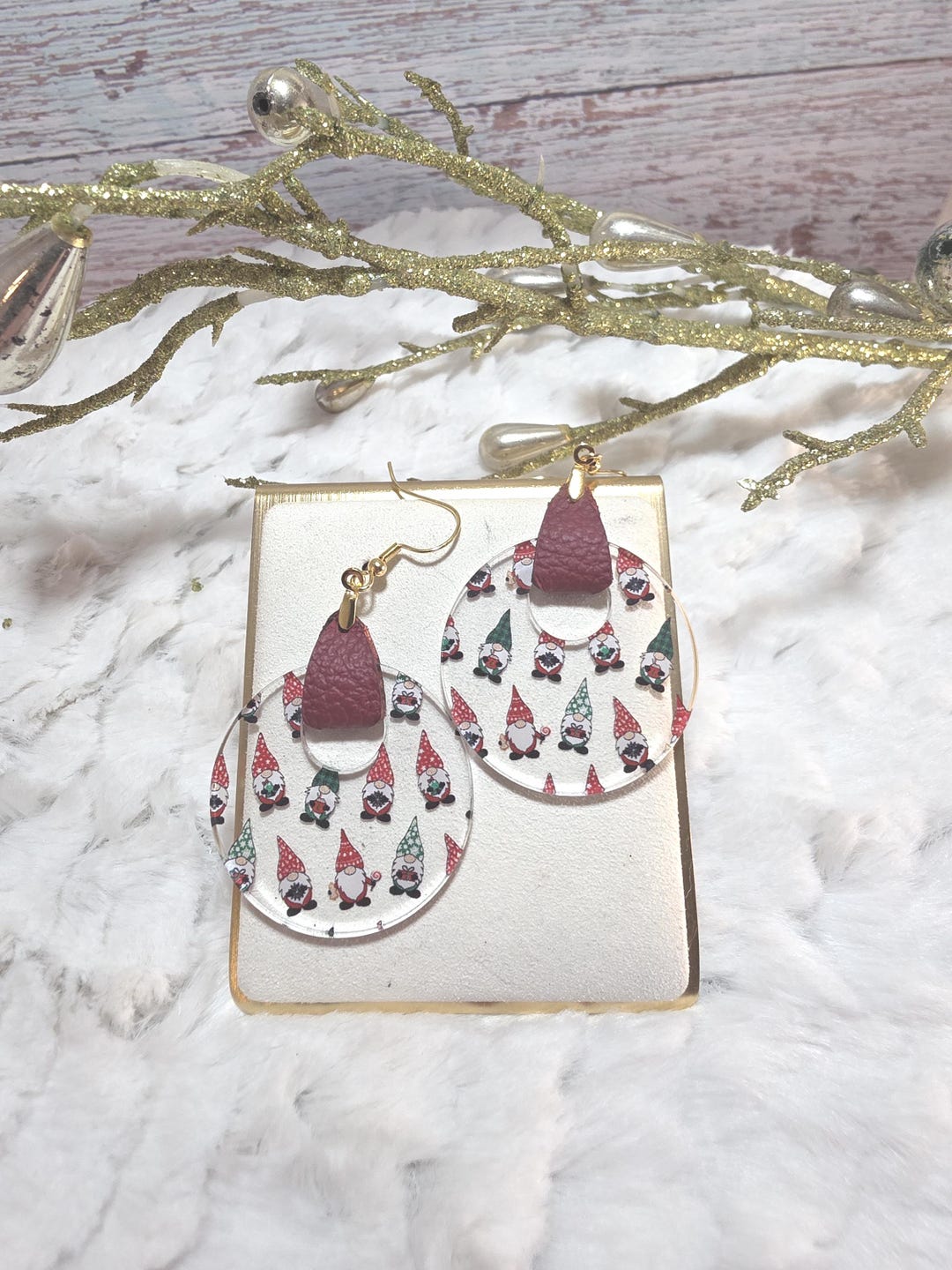 3 Styles, Santa Gnome Earrings, Christmas Gnome Earrings, Holiday ...