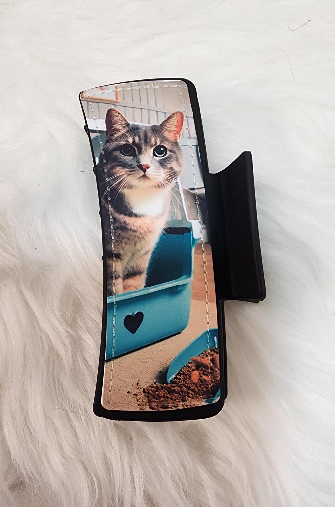 Cat Litterbox Hair Clip: Cat Lover Accessory - Etsy
