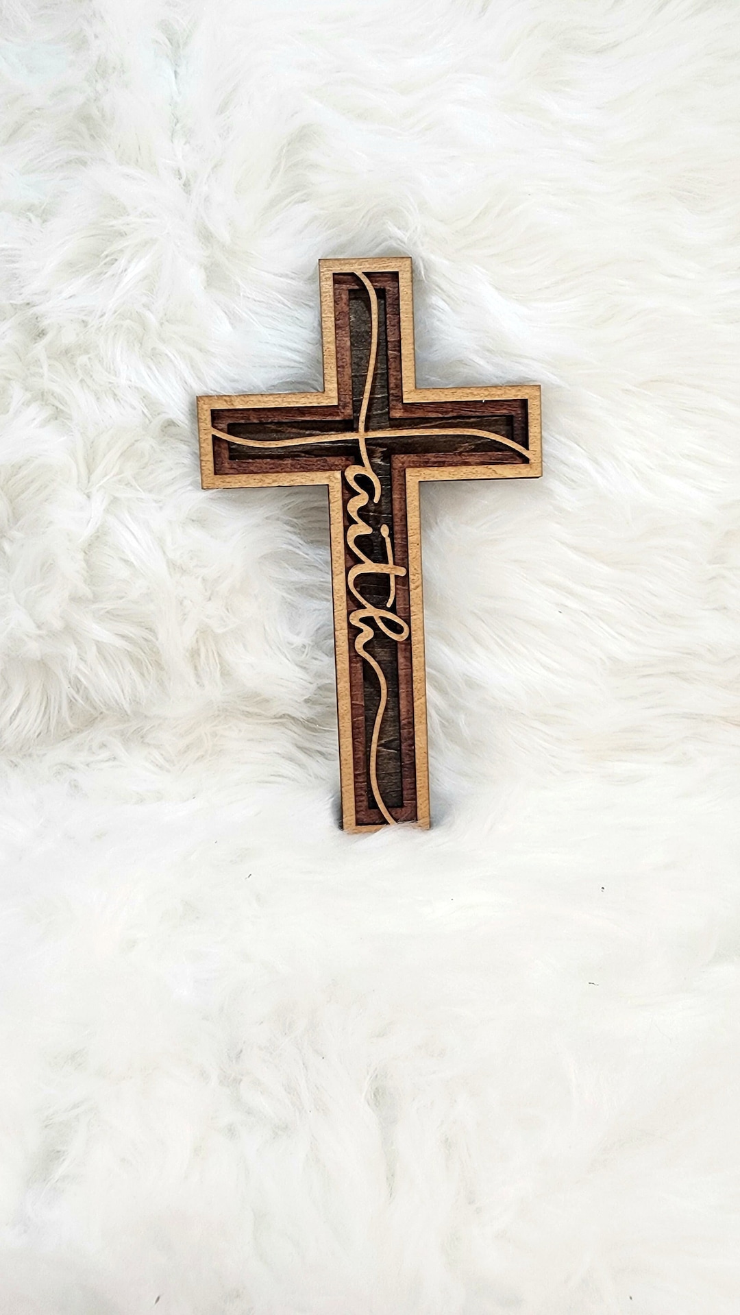 Faith Cross, Cross, Wooden Faith Cross, Stained Wood Cross - Etsy