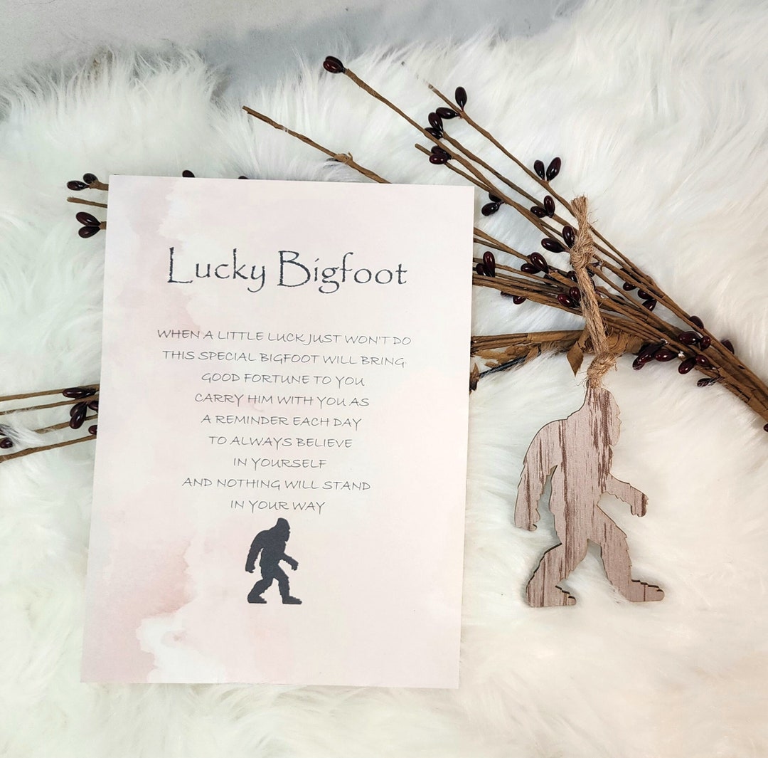 Lucky Bigfoot Ornament With Poem: Car Charm, Story Ornament - Etsy
