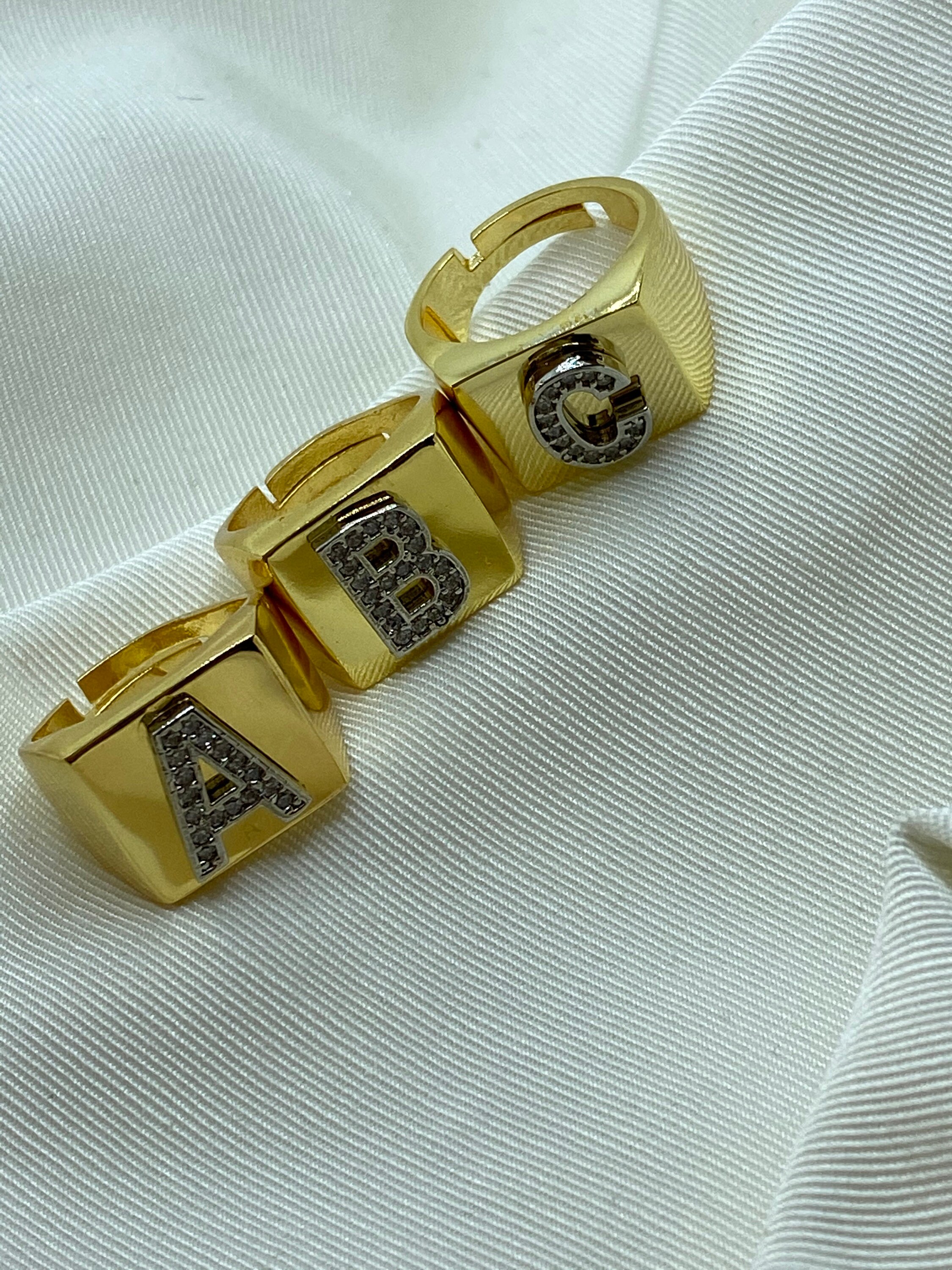 Personalized Gold Ring Alphabet Rings Letter A to Z | Etsy
