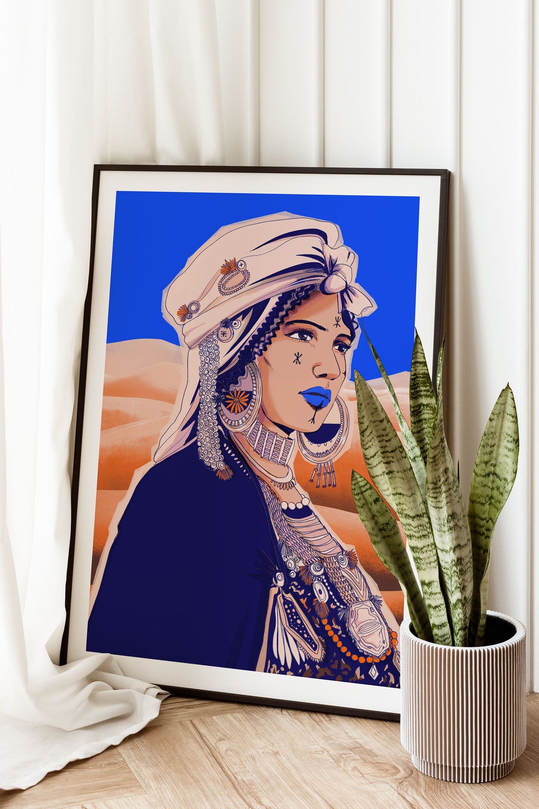 Amazigh Woman Wall Art Print Kabyle Vintage Art Eclectic Decor Travel ...
