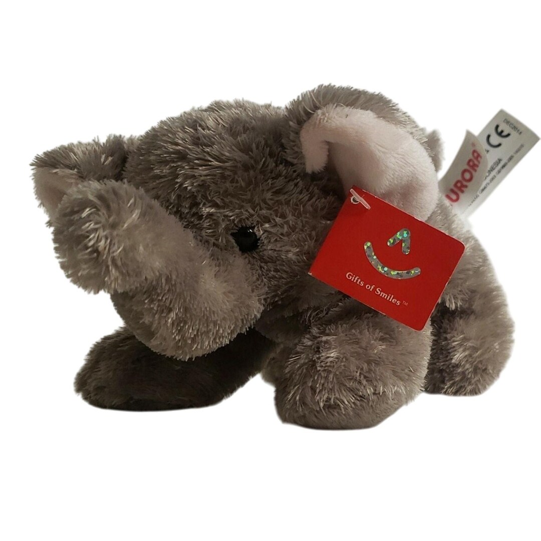 NWT AURORA Ellie the Gray Mini Elephant 9" Plush Stuffed Animal Toy ...