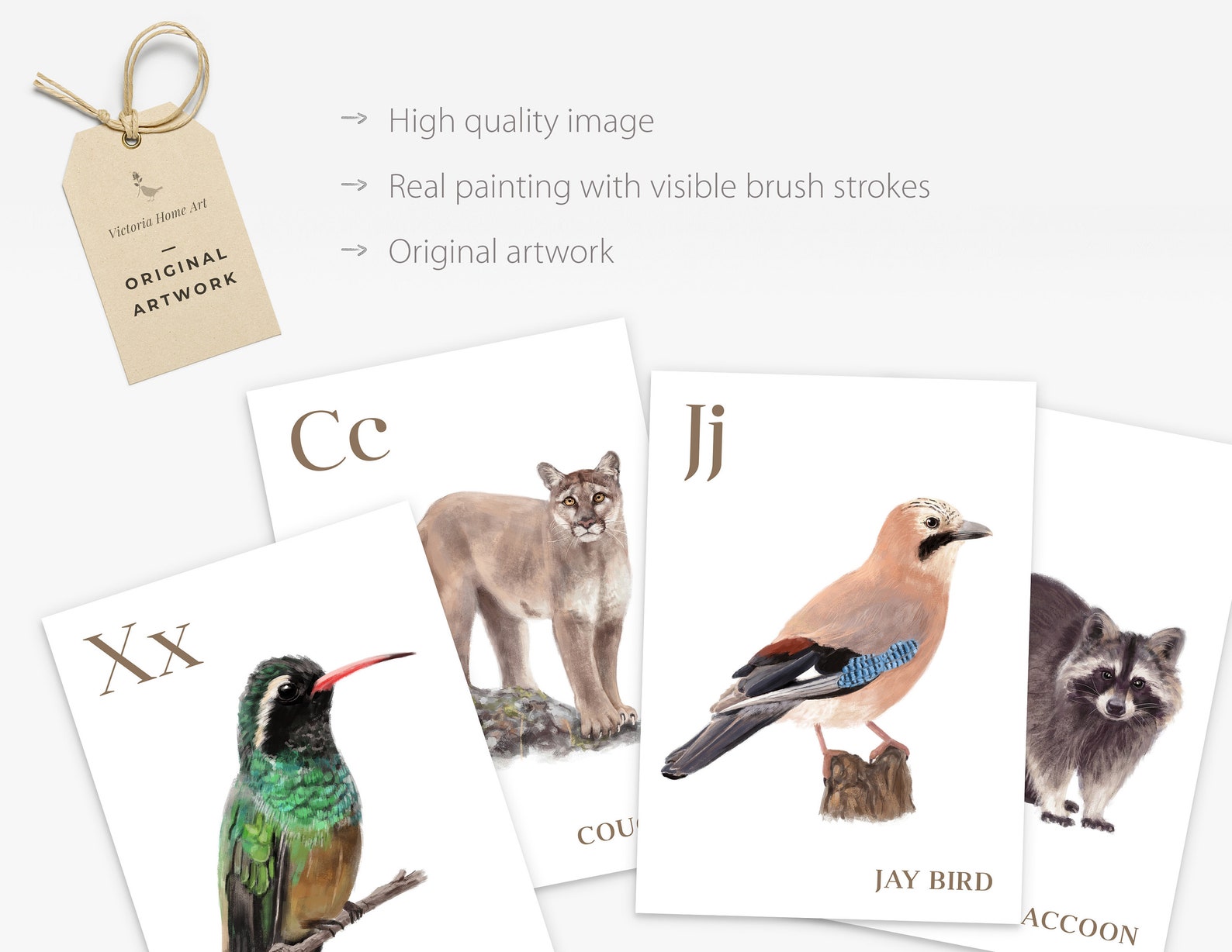 Woodland ABC Cards Animal Alphabet Cards Nature Themed | Etsy
