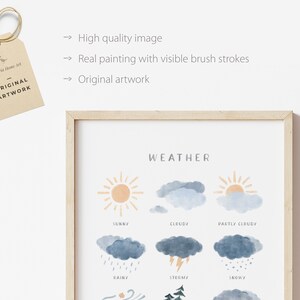 Weather Poster, Nursery Educational Print, Montessori Nursery ...
