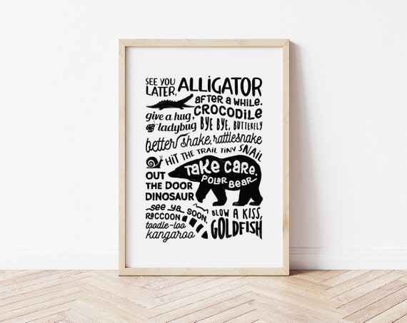 See You Later Alligator Poster Animals Classroom Art - Etsy