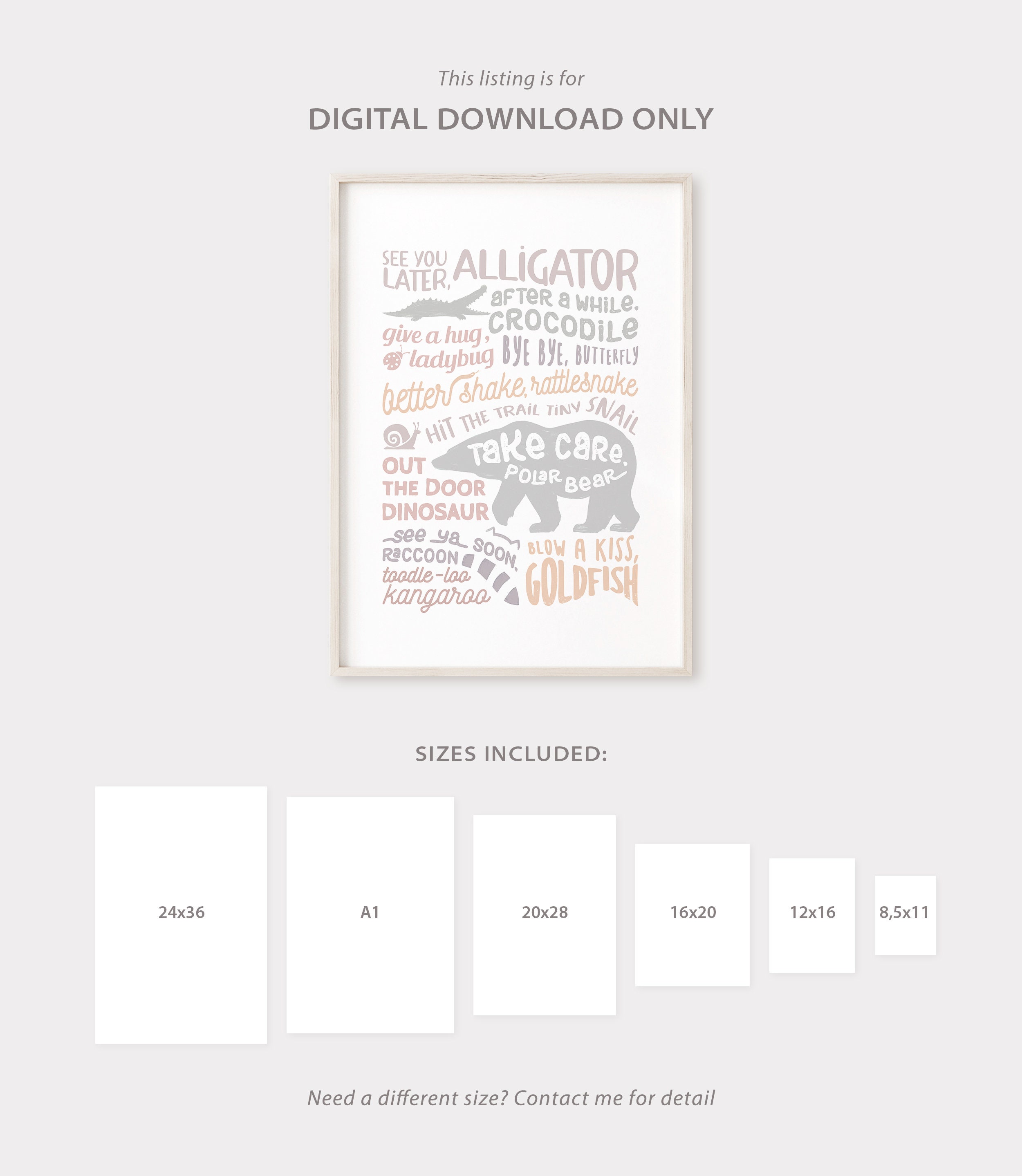 See You Later Alligator Print, After a While Crocodile Poster, Kid's ...