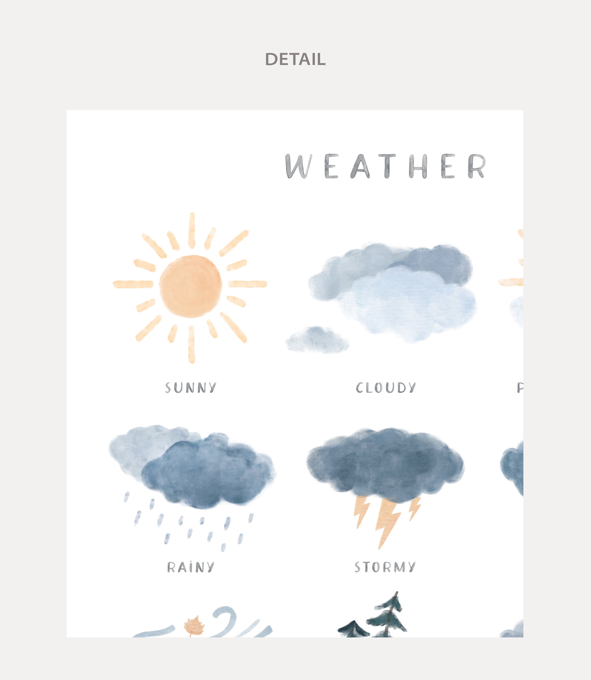 Weather Poster, Nursery Educational Print, Montessori Nursery ...