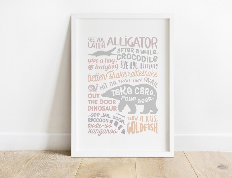 See You Later Alligator Print, After a While Crocodile Poster, Kid's ...