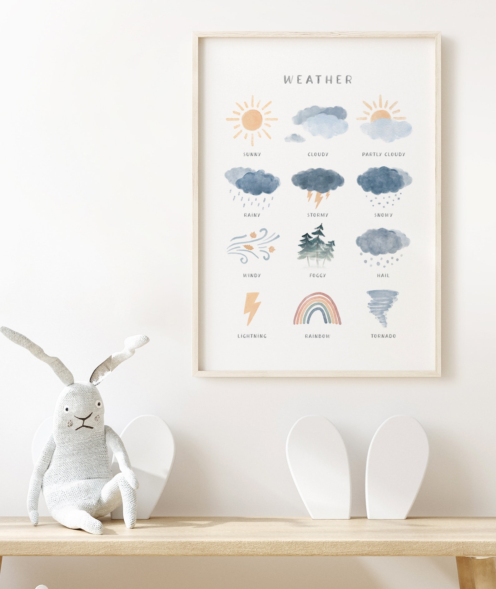 Weather Poster, Nursery Educational Print, Montessori Nursery ...