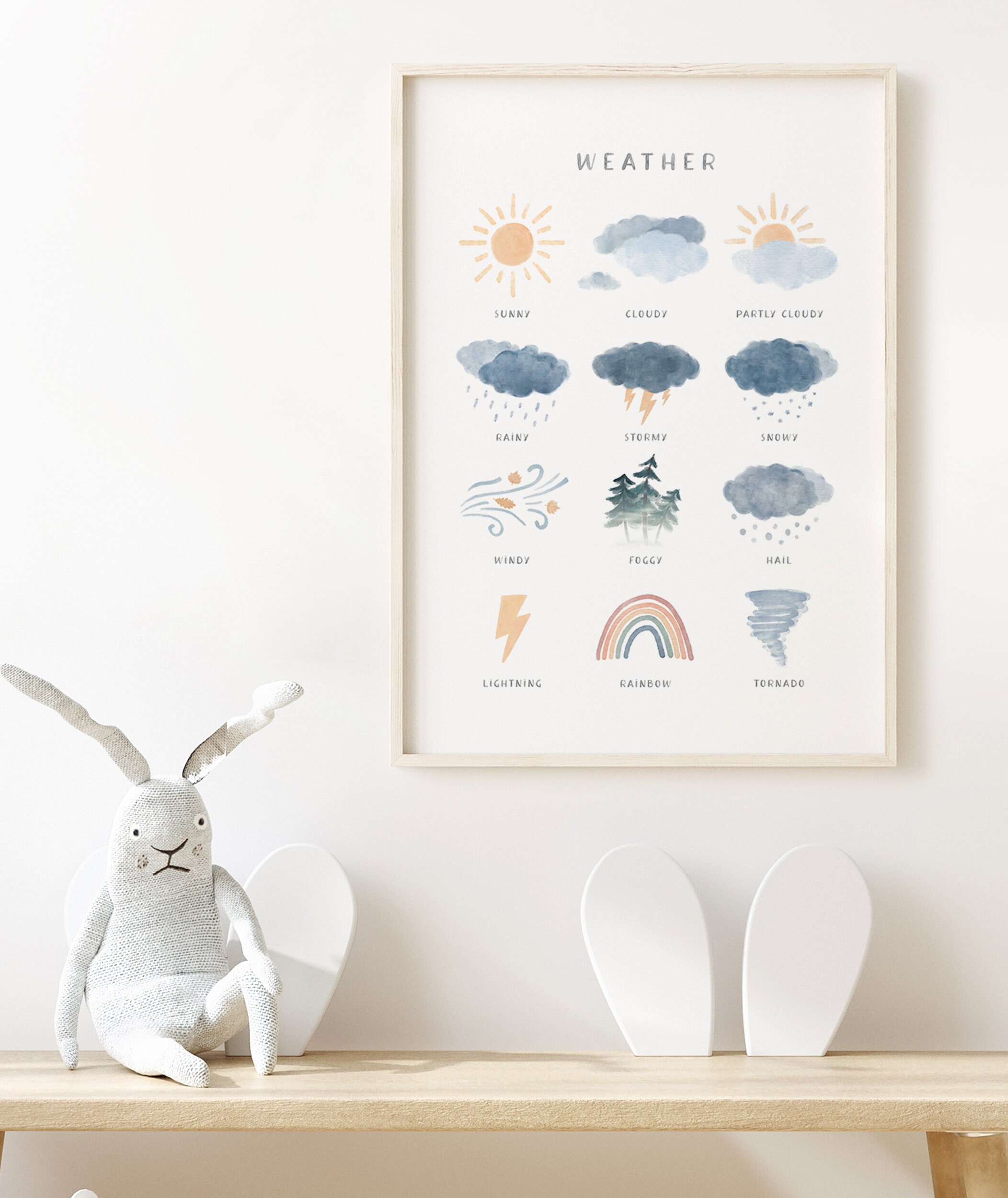 Weather Poster, Nursery Educational Print, Montessori Nursery ...