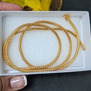 South Indian Manglasutra Chain/gold Plated Broad Chain/24" Chain/long ...