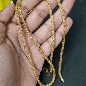 South Indian Manglasutra Chain/gold Plated Broad Chain/24" Chain/long ...