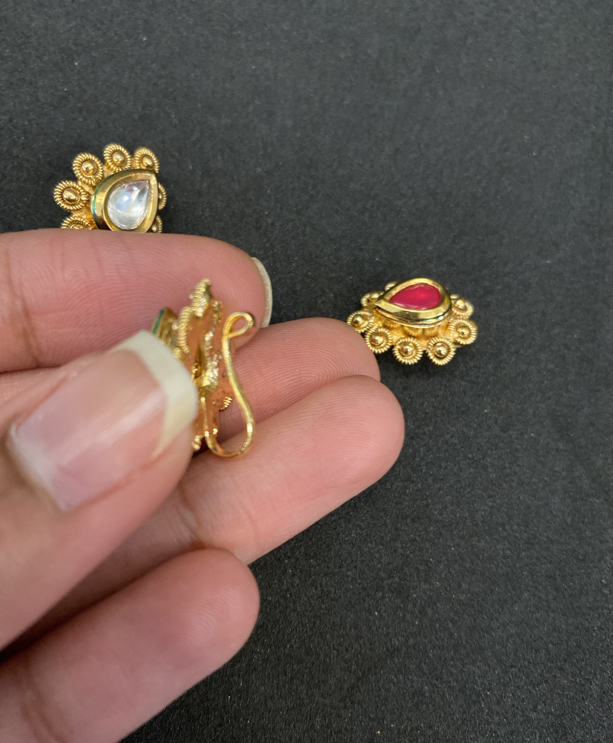 Kundan Nose Ring, Non-piercing Clip on Nosering, Nose Cuffs, Fake Nose ...