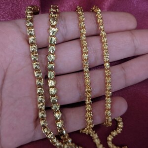 South Indian Manglasutra Chain/gold Plated Broad Chain/24" Chain/long ...