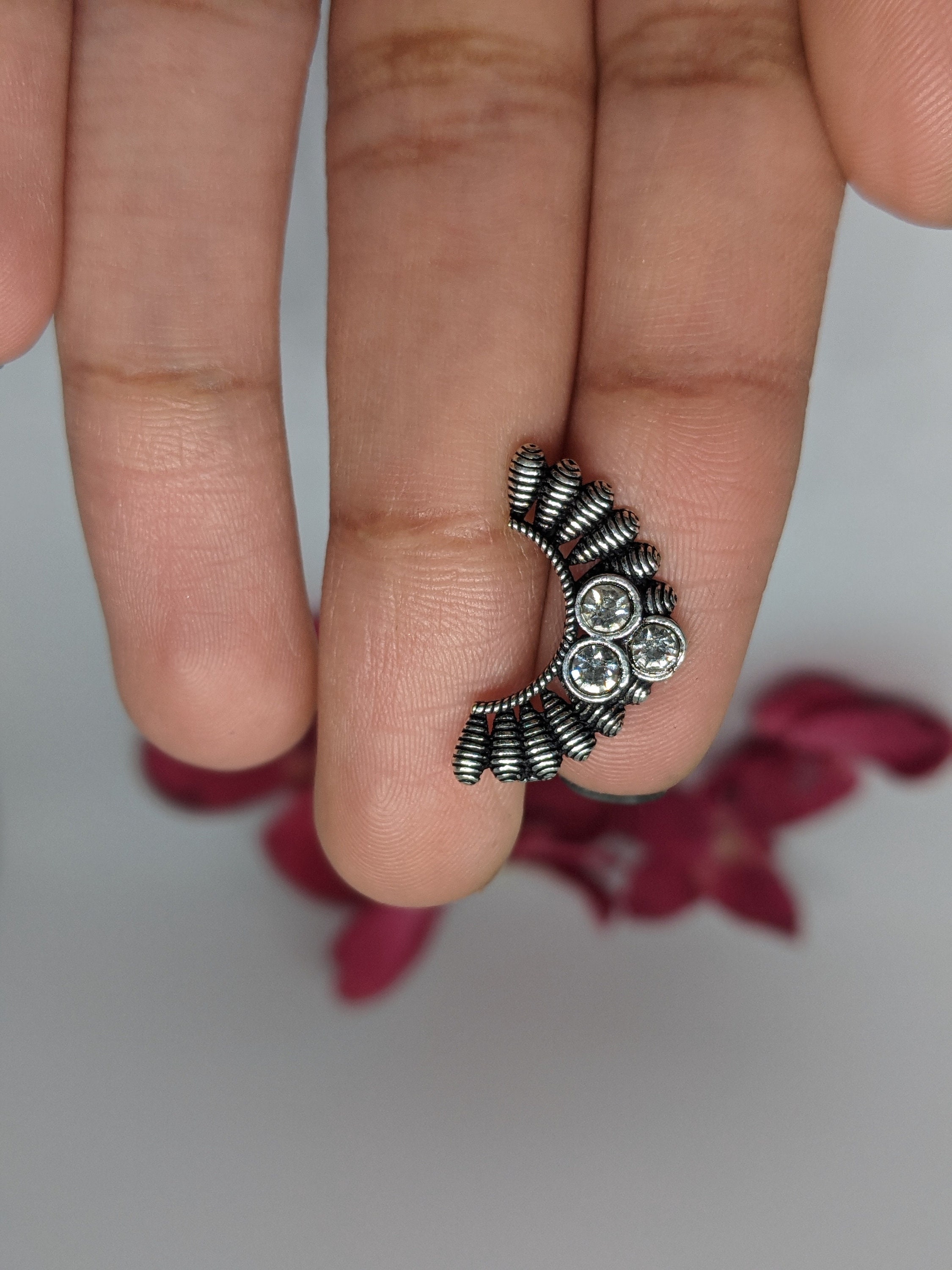 Left side nose ring/ oxidised Nose Ring/ Thick piercing | Etsy