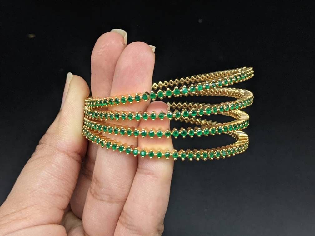 Gold stone bangles with weight store