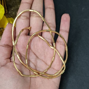 South Indian Manglasutra Chain/gold Plated Broad Chain/24" Chain/long ...