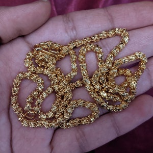 South Indian Manglasutra Chain/gold Plated Broad Chain/24" Chain/long ...
