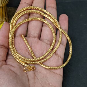 South Indian Manglasutra Chain/gold Plated Broad Chain/24" Chain/long ...