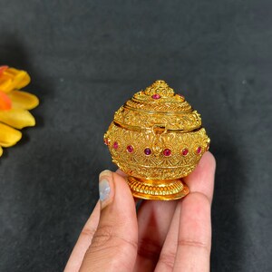 Indian God Kempu Gold Sindoor Box/nakshi Kumkum Box/wedding Gift/pooja ...