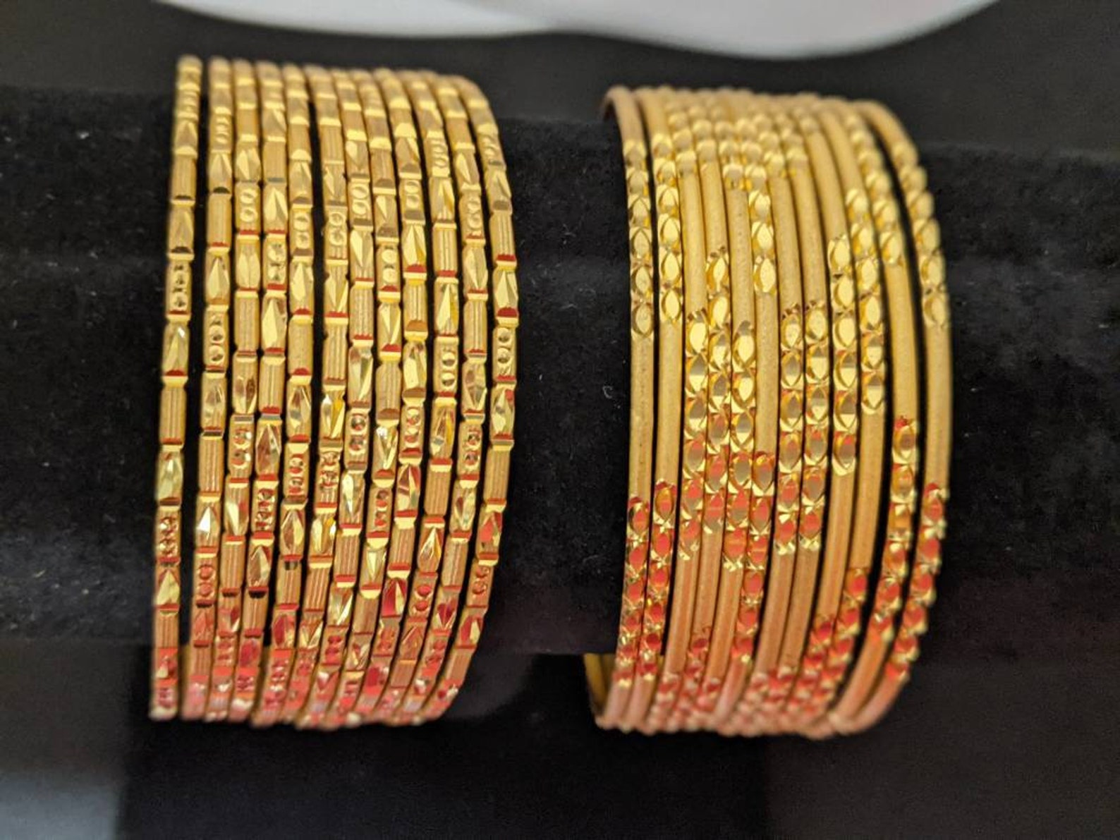 India Gold Plated Bangles/set of 12 Bangles/indian Bangle/indian ...