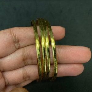 4 Gold Bangles Set 3 Designs/daily Wear Bangles/plain Broad India Gold ...